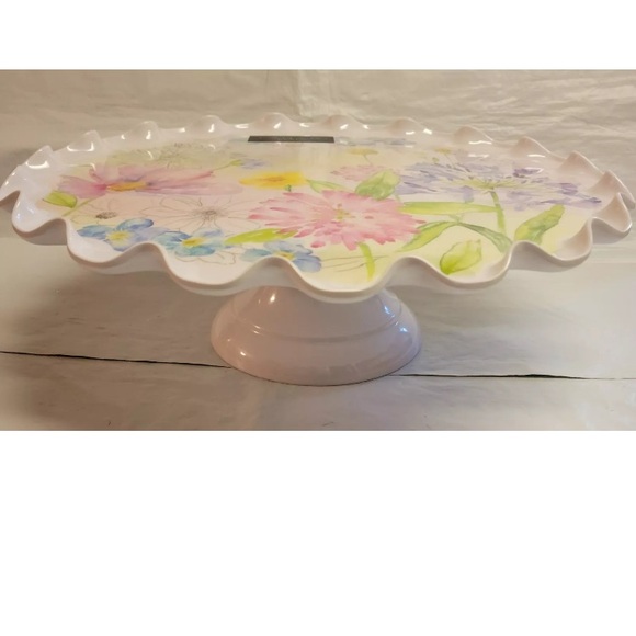 Tahari | Kitchen | Tahari Home Cake Stand Floral Flowers Spring ...
